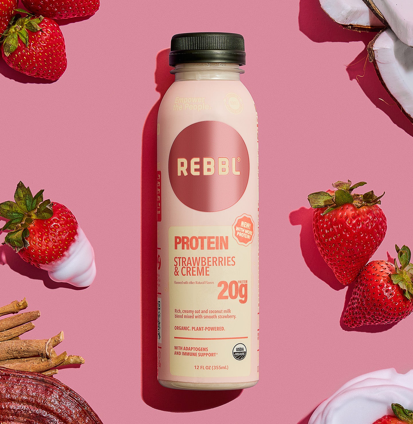 20g Strawberries & Creme Protein Shake – REBBL, Inc.